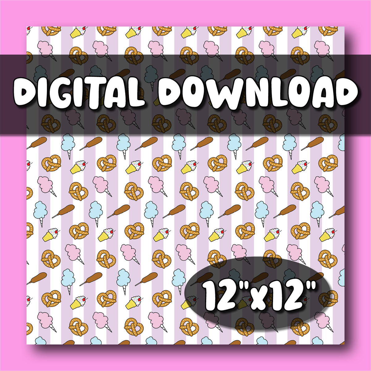 Fair Food Patterned Paper Digital Download – Shine Sticker Studio