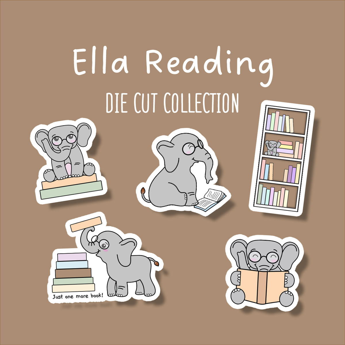 Ella Reading Sticker DIE CUT Collection – Shine Sticker Studio