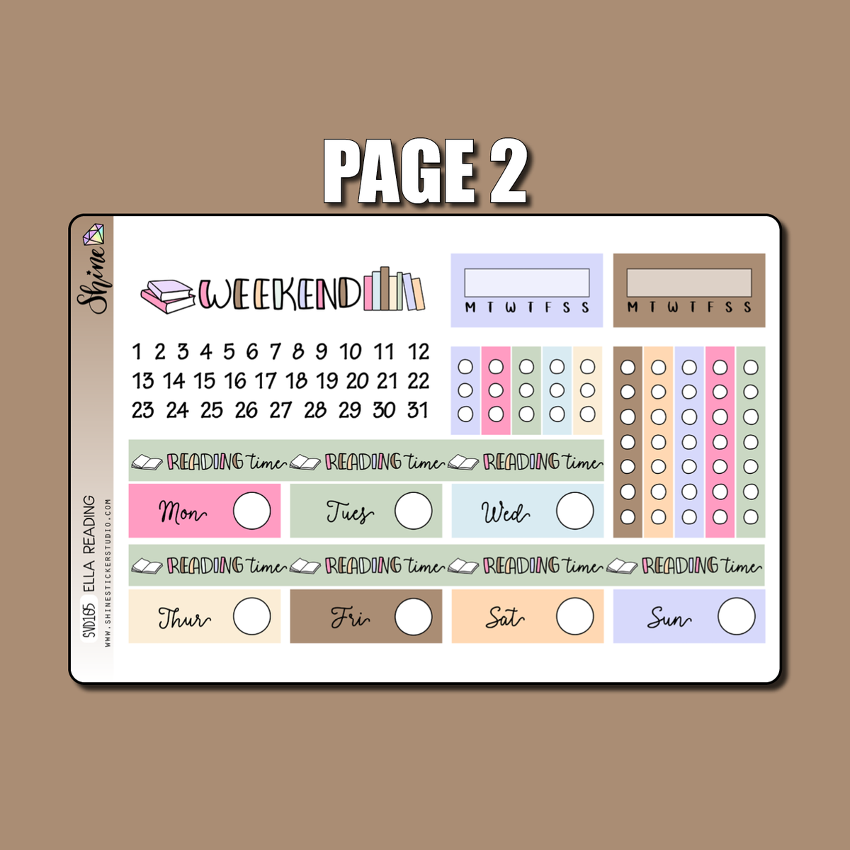 Ella Reading Vertical Weekly Sticker Kit – Shine Sticker Studio