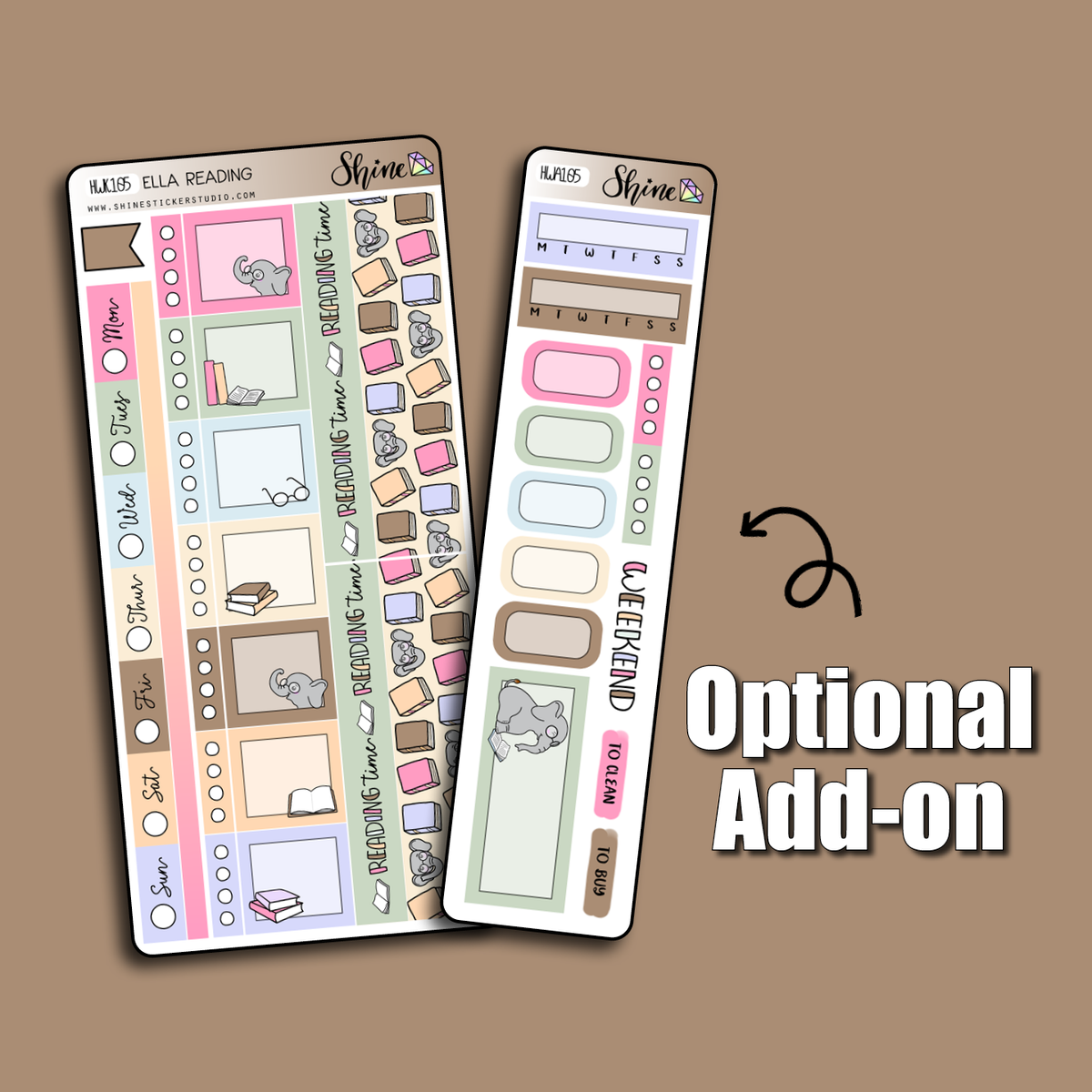 Ella Reading Hobonichi Weeks Sticker Kit – Shine Sticker Studio