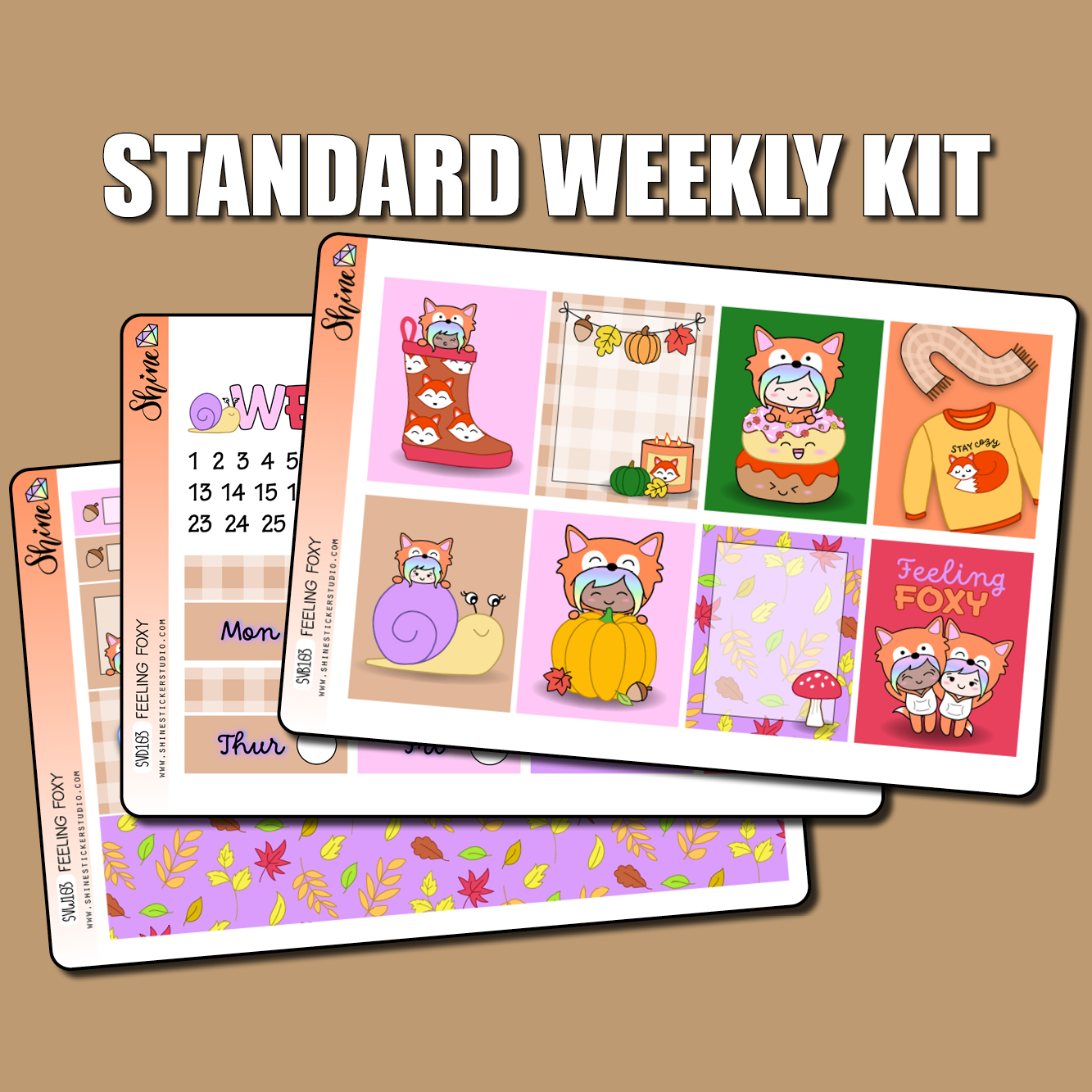 Feeling Foxy Vertical Weekly Sticker Kit – Shine Sticker Studio