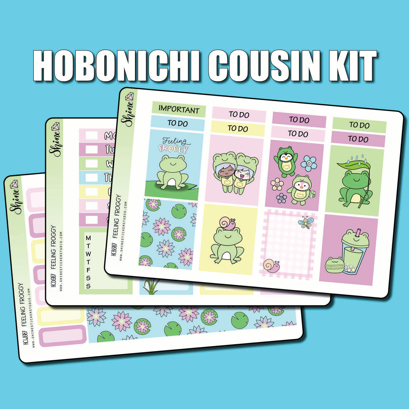 Feeling Froggy Hobonichi Cousin Sticker Kit – Shine Sticker Studio