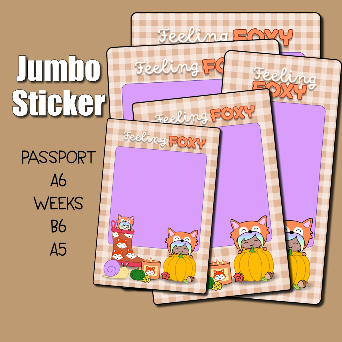 Feeling Foxy Jumbo Sticker – Shine Sticker Studio