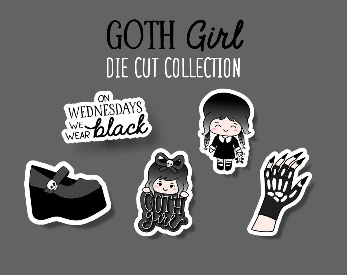 Goth Girl Sticker DIE CUT Collection – Shine Sticker Studio