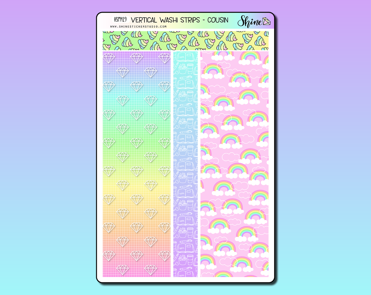 Hobonichi Cousin Vertical Washi Strip Stickers – Shine Sticker Studio