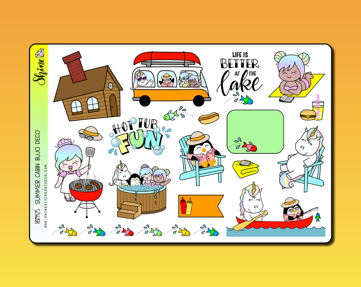 Summer Cabin Bujo Deco Stickers – Shine Sticker Studio