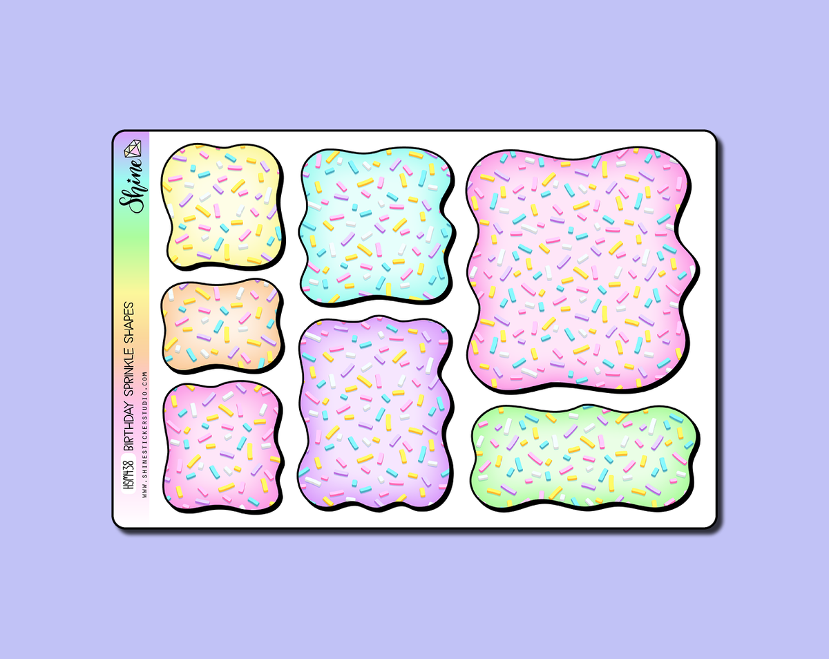 Birthday Sprinkles Shapes Stickers – Shine Sticker Studio