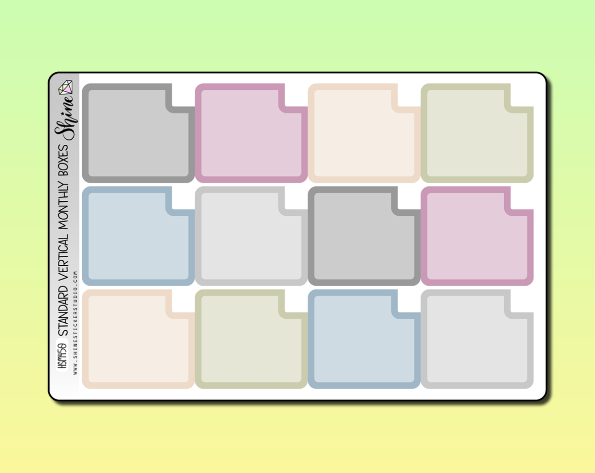 CLEARANCE Standard Vertical Monthly Boxes Stickers – Shine Sticker Studio