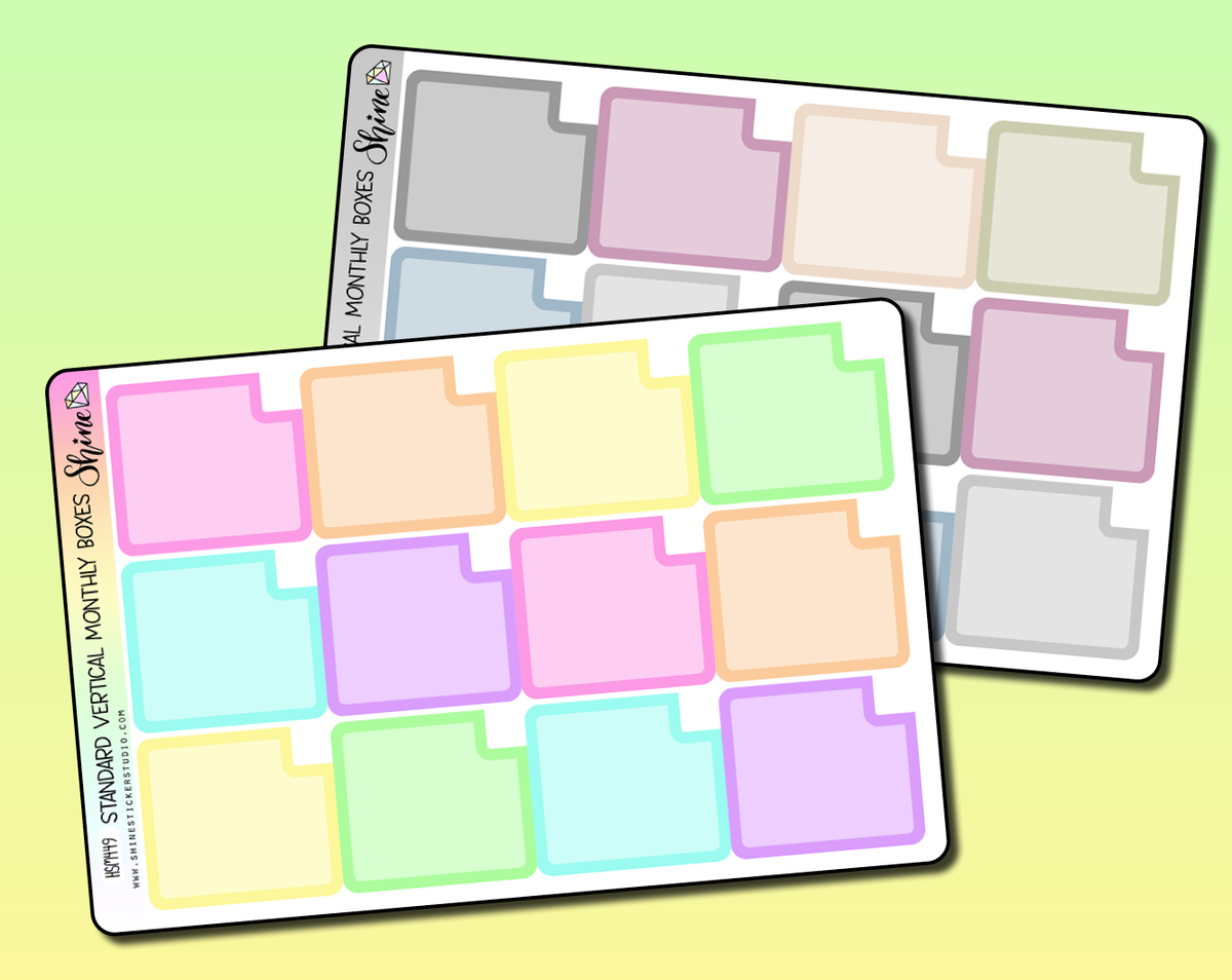 CLEARANCE Standard Vertical Monthly Boxes Stickers – Shine Sticker Studio