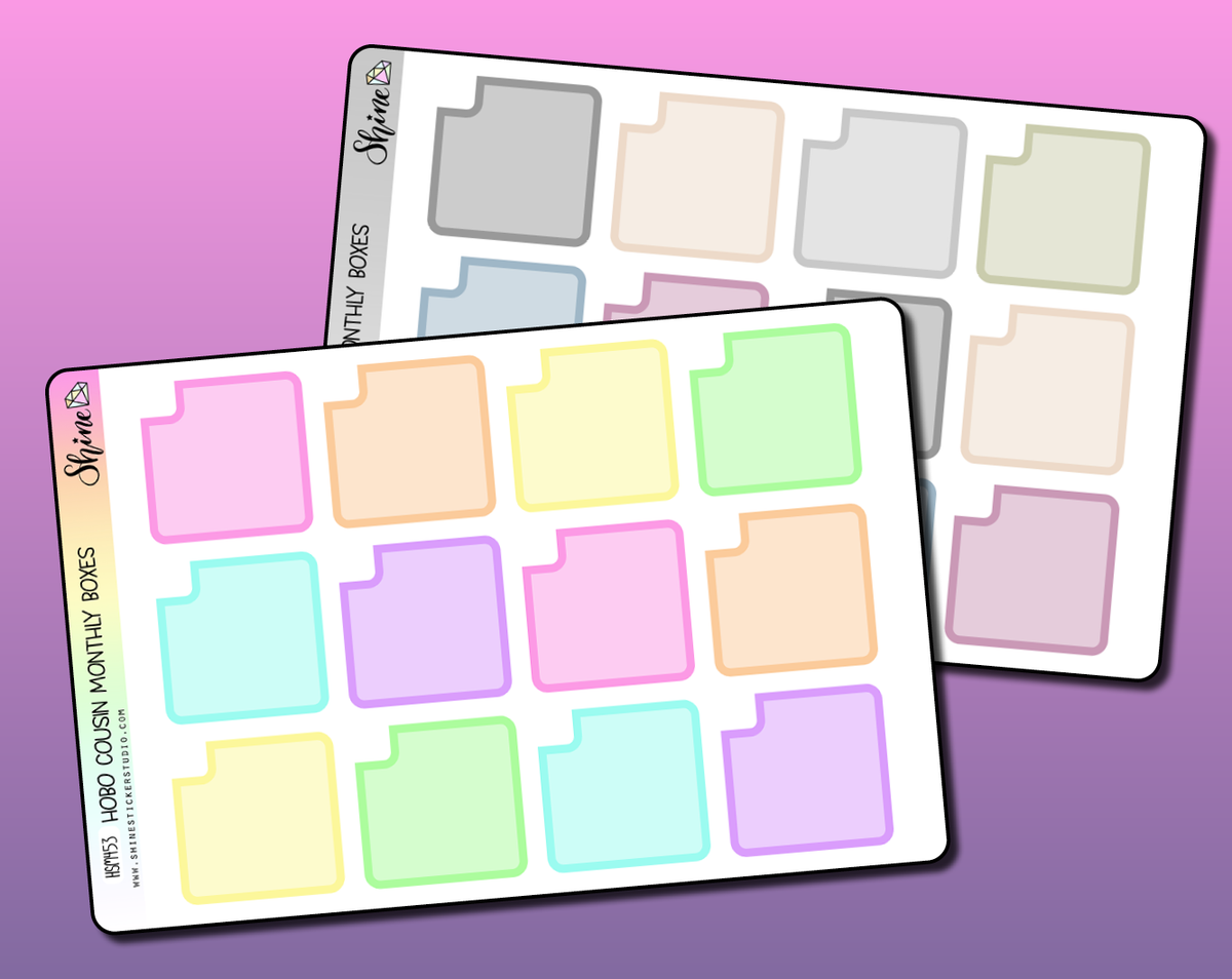 Hobonichi Cousin A5 Monthly Boxes Stickers – Shine Sticker Studio