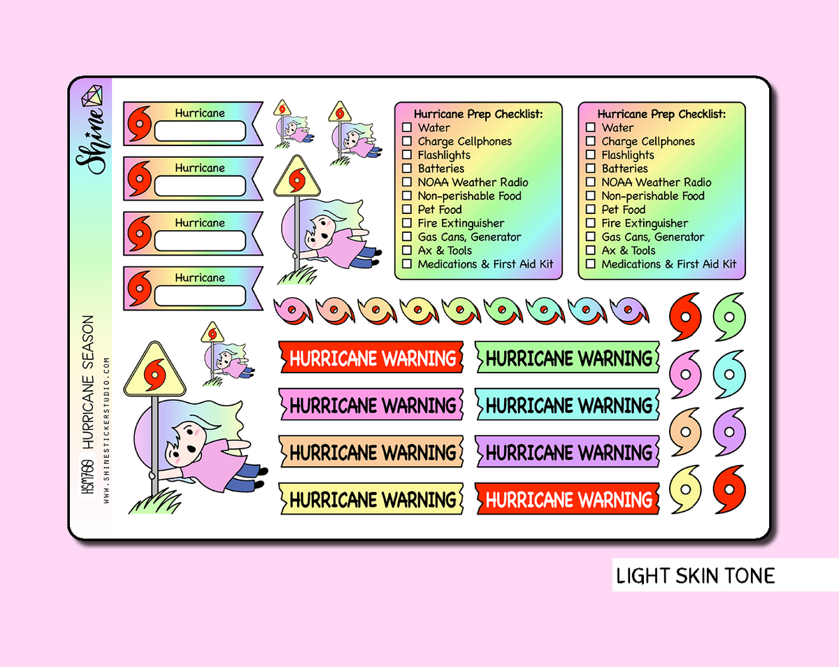 Hurricane Season Bujo Deco Stickers – Shine Sticker Studio