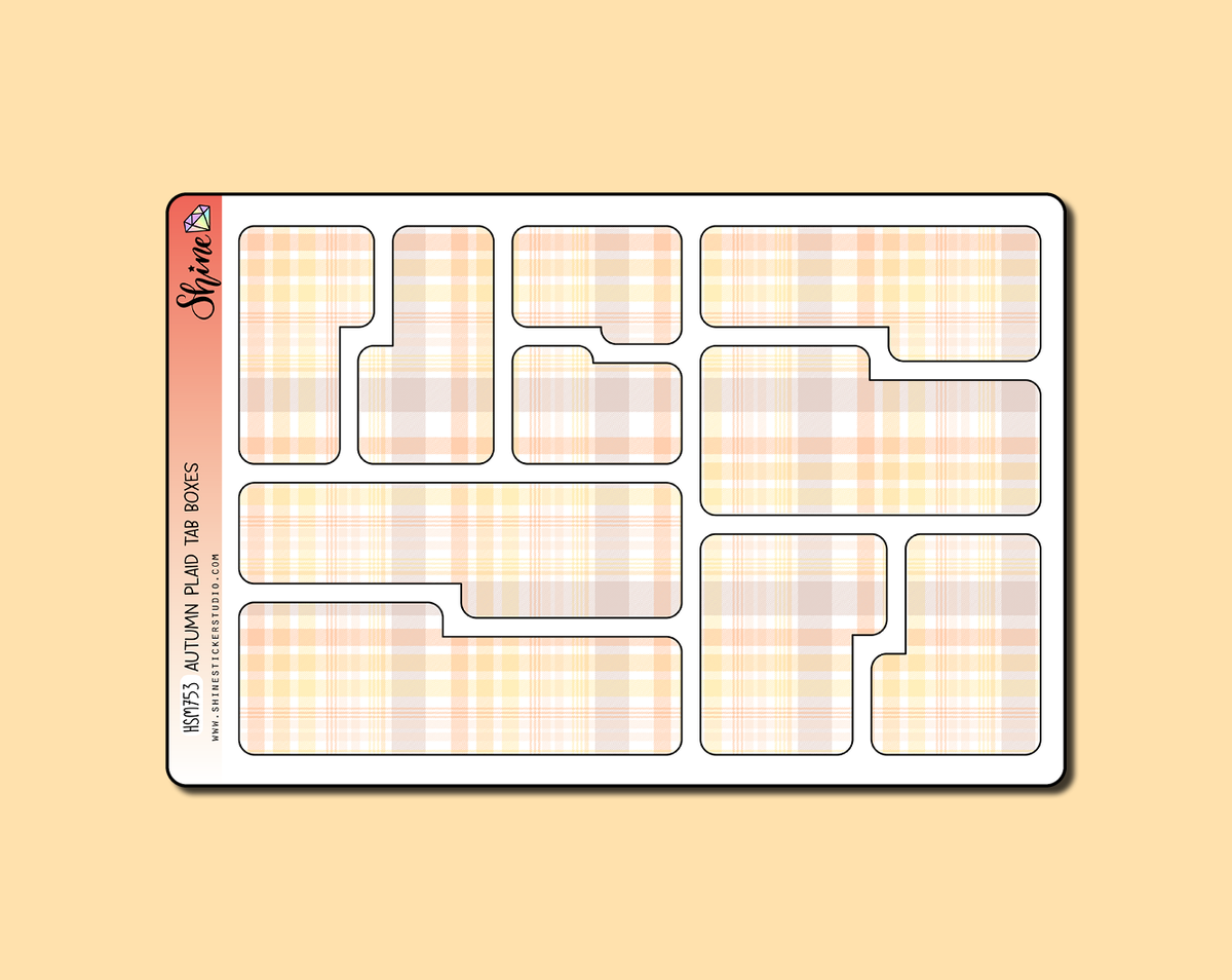 Large Autumn Plaid Tab Box Planner Stickers – Shine Sticker Studio