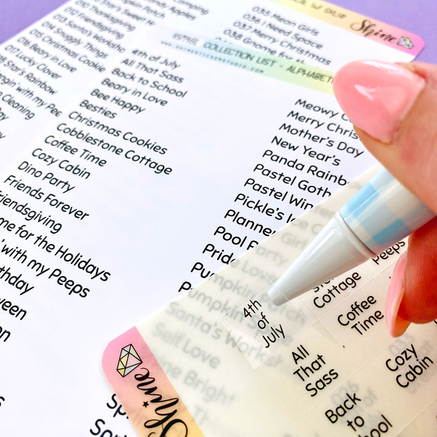 Shine Collection List and Label Stickers for Organizing Sticker Albums ...