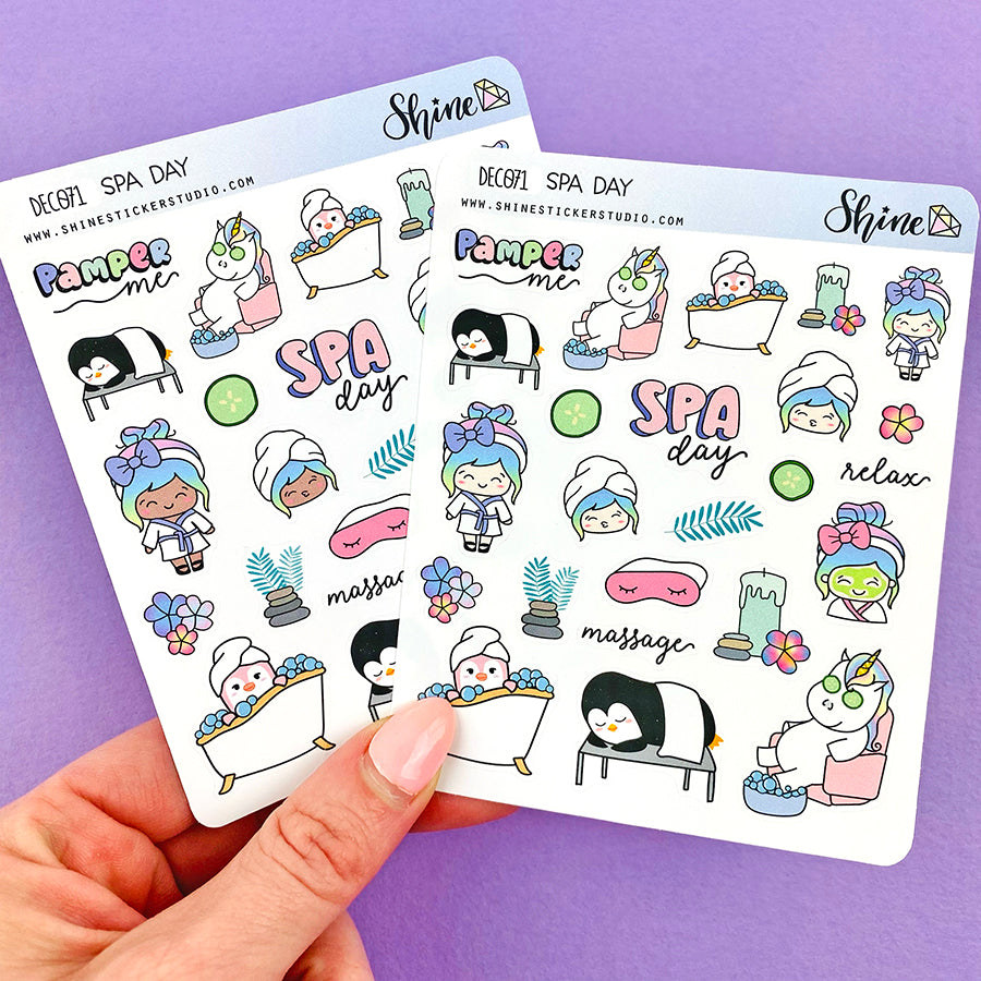 Spa Day Deco Stickers – Shine Sticker Studio