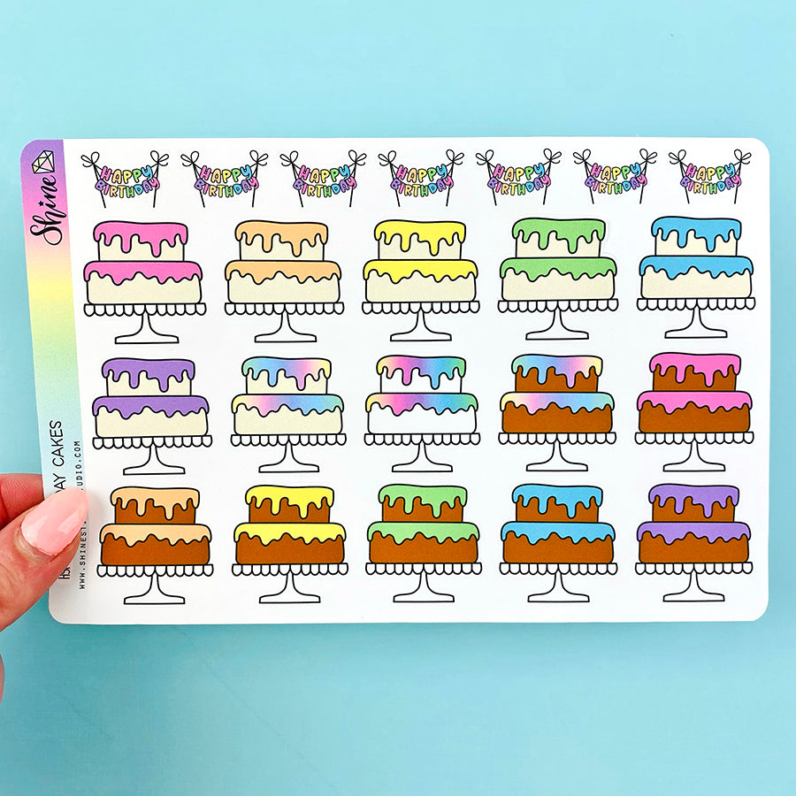 Birthday Cake Stickers – Shine Sticker Studio