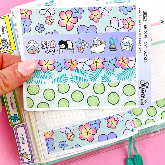 A6 Spa Day Washi Strip Stickers