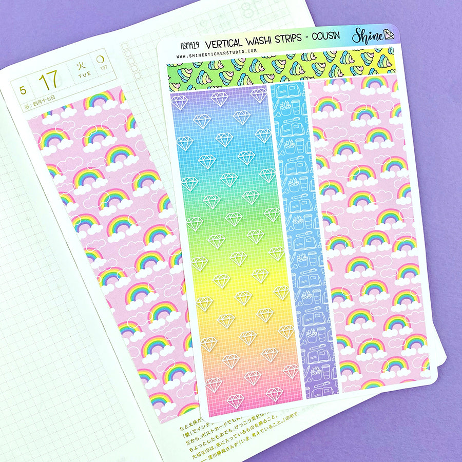 Hobonichi Cousin Vertical Washi Strip Stickers – Shine Sticker Studio