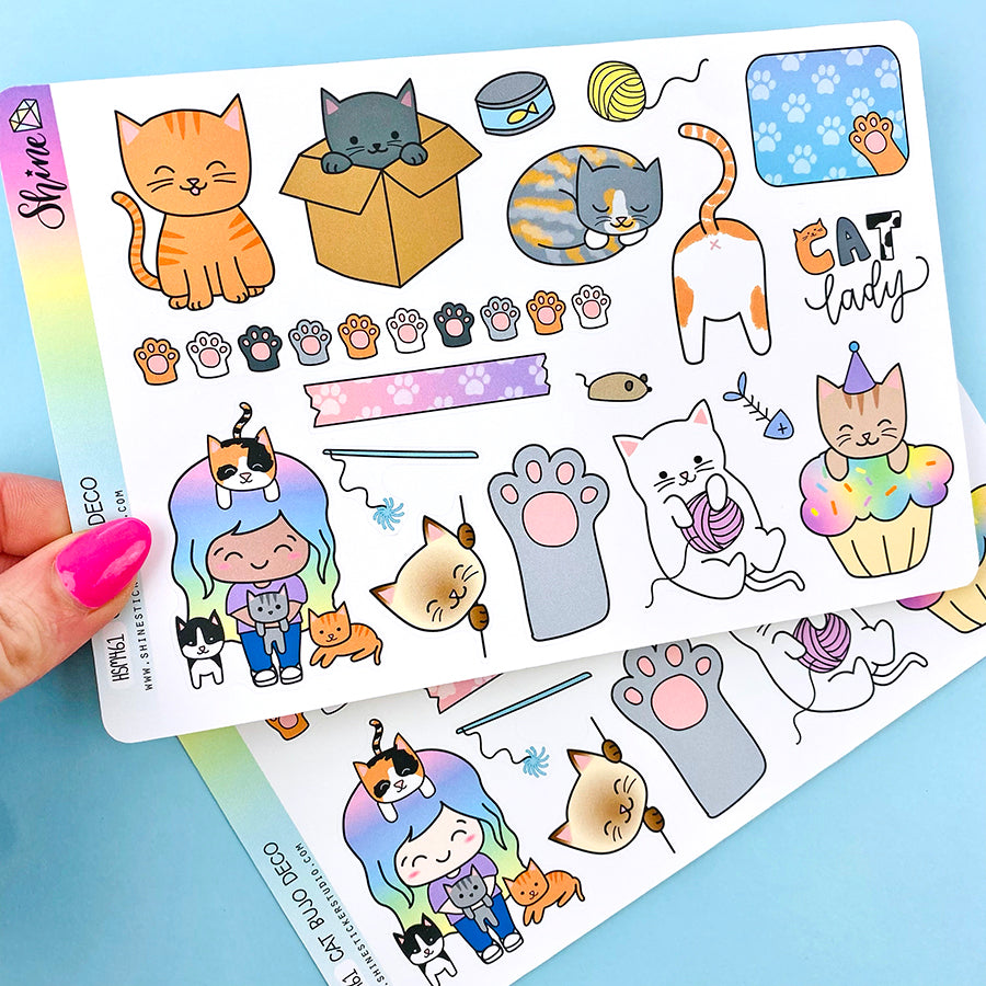Cat Bujo Deco Stickers – Shine Sticker Studio