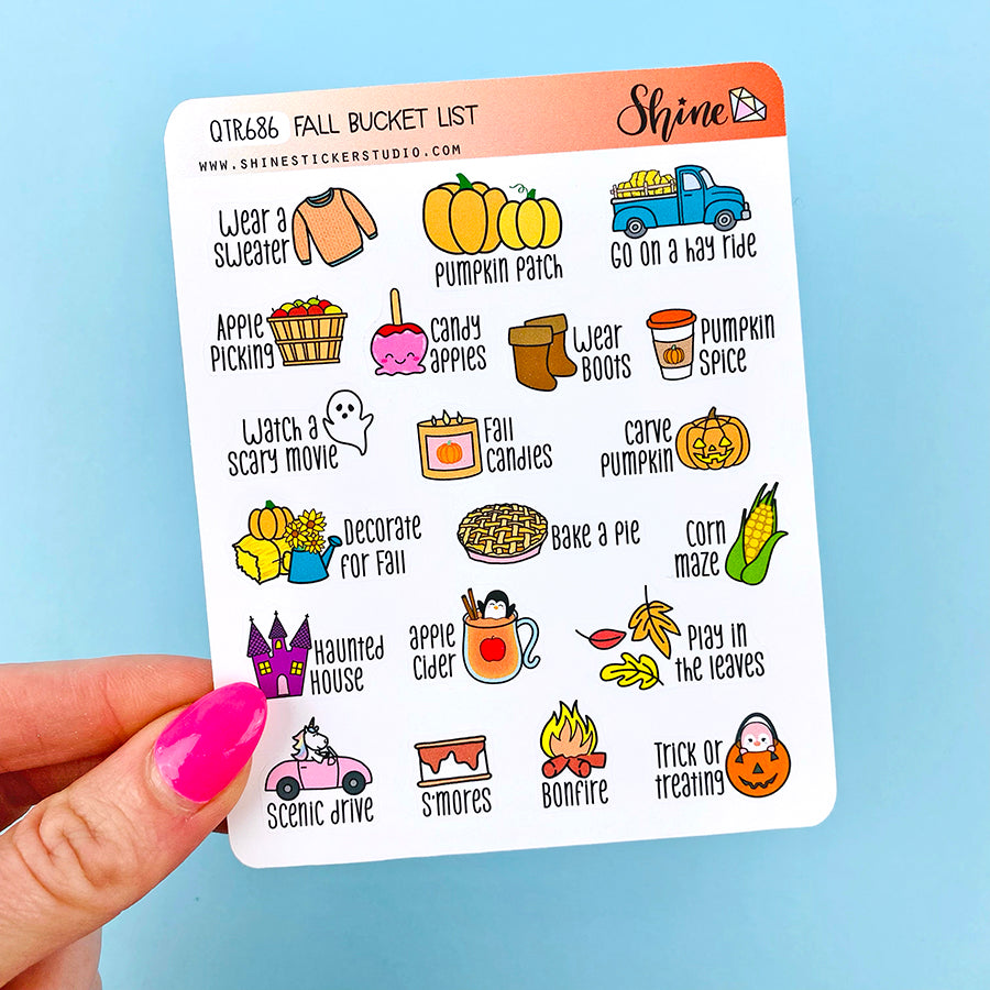 Fall Bucket List Stickers – Shine Sticker Studio