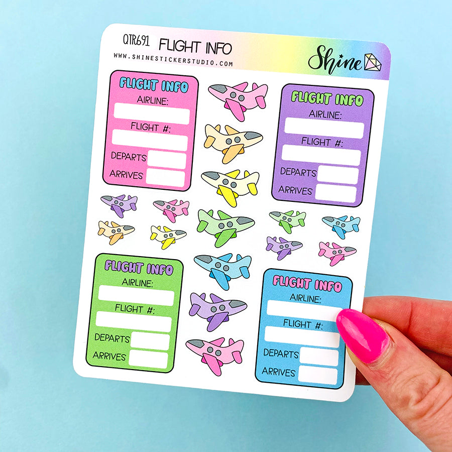 Flight Info Stickers – Shine Sticker Studio