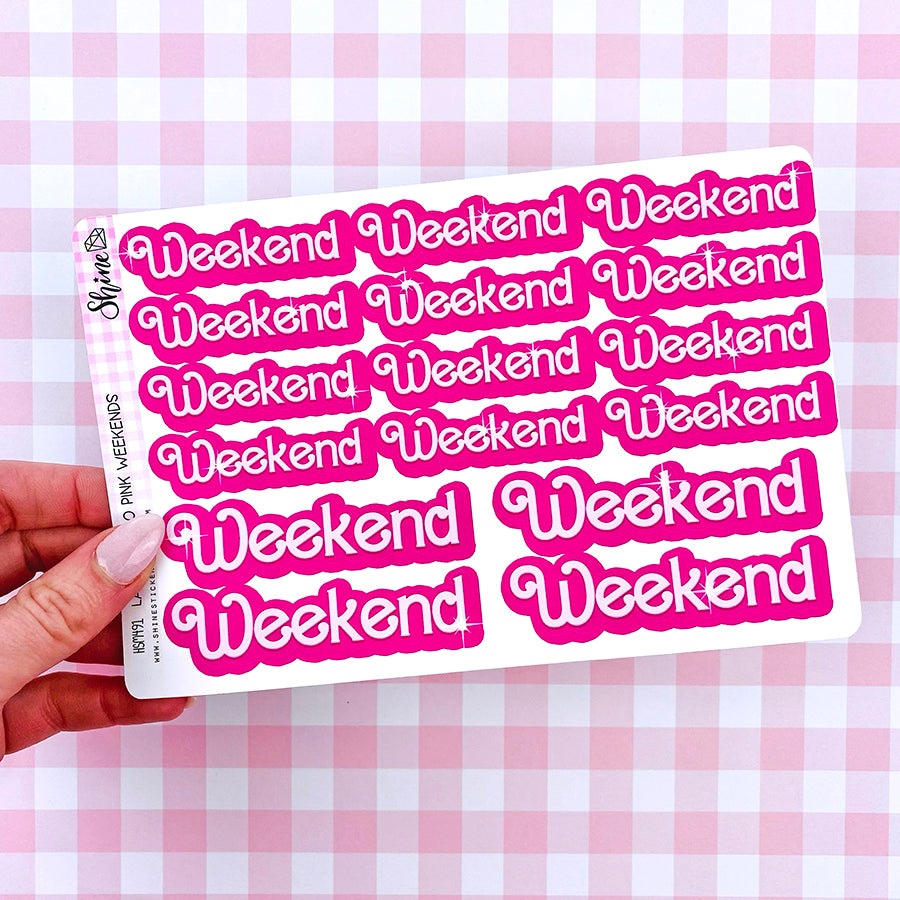 Large Retro Pink Weekends – Shine Sticker Studio