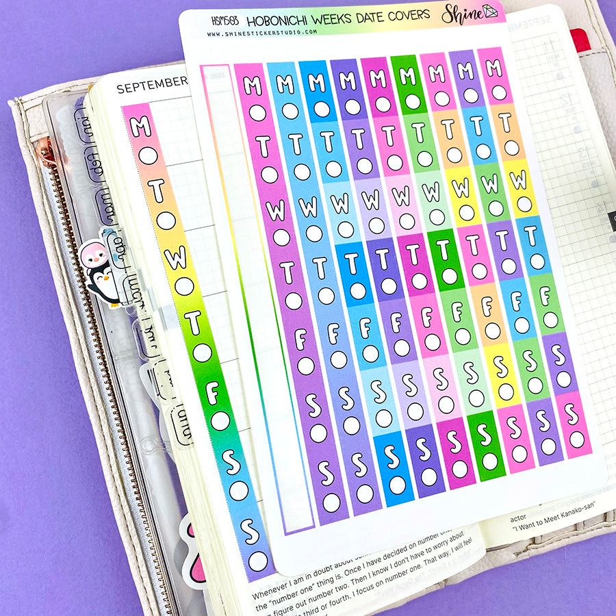 Hobonichi Weeks Date Cover Strips – Shine Sticker Studio