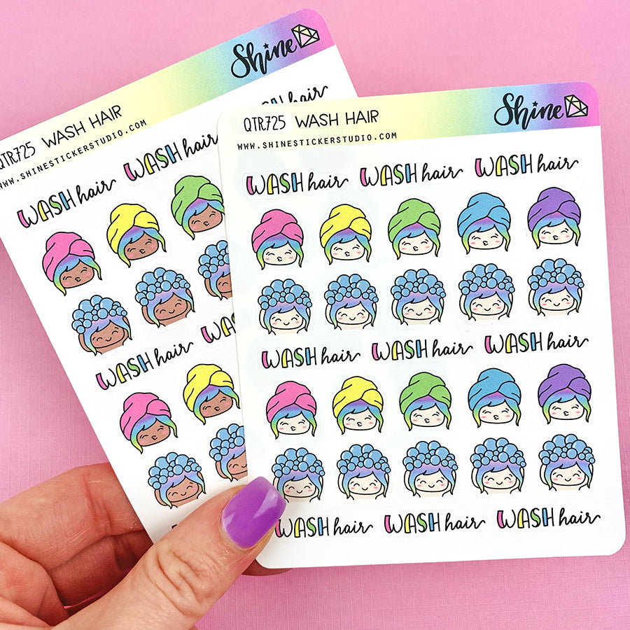 Luna Wash Hair Stickers – Shine Sticker Studio