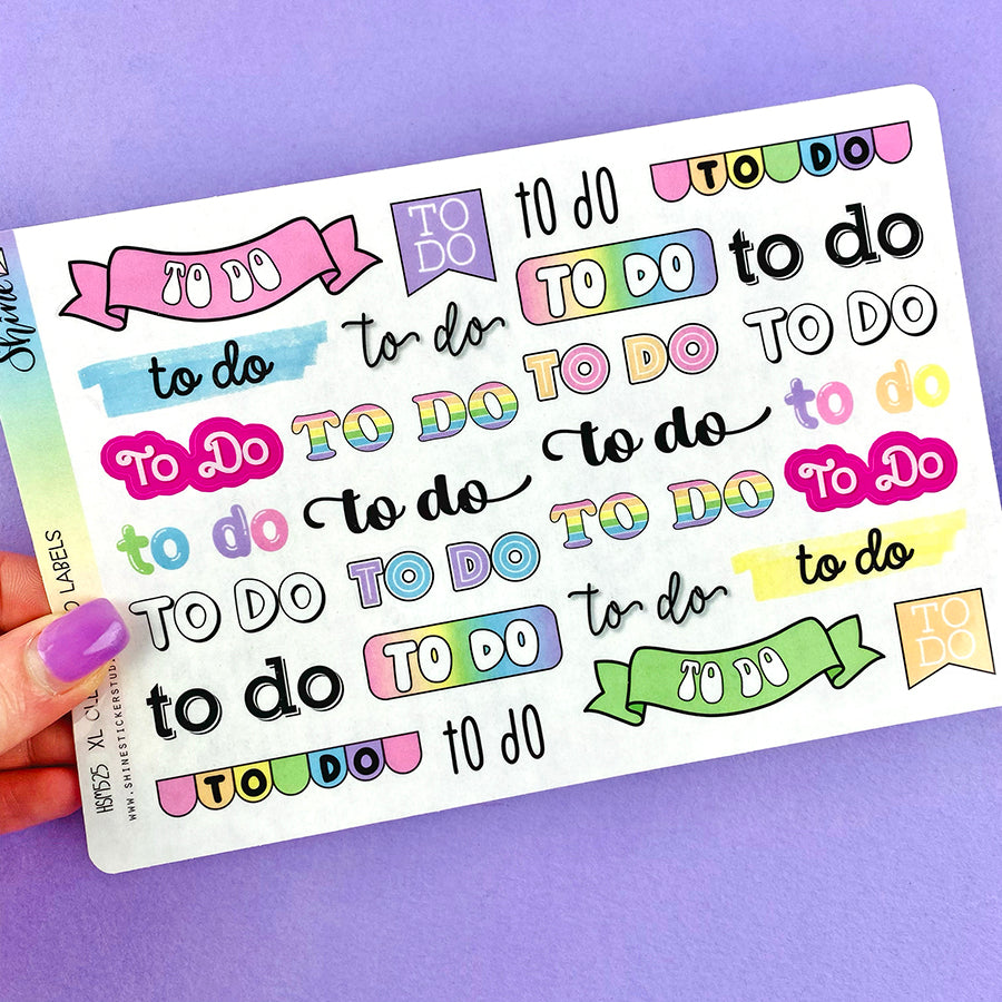 XL Clear To Do Labels Bujo Stickers