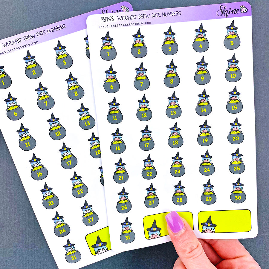Witches' Brew Date Numbers – Shine Sticker Studio
