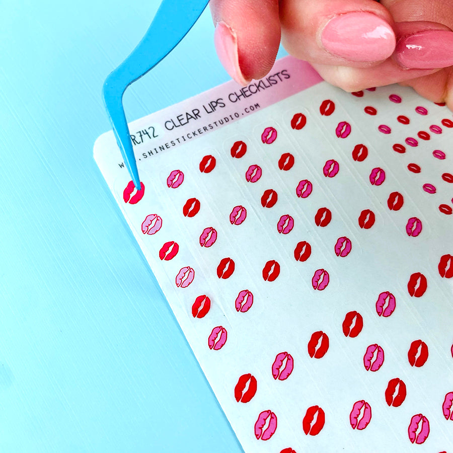 Clear Lips Checklist Stickers