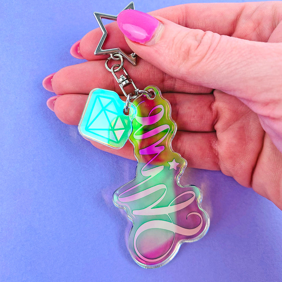 Shine Iridescent Acrylic Keychain – Shine Sticker Studio