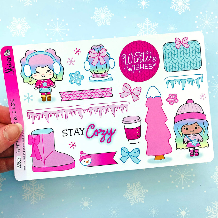Winter Wishes Bujo Deco Stickers – Shine Sticker Studio
