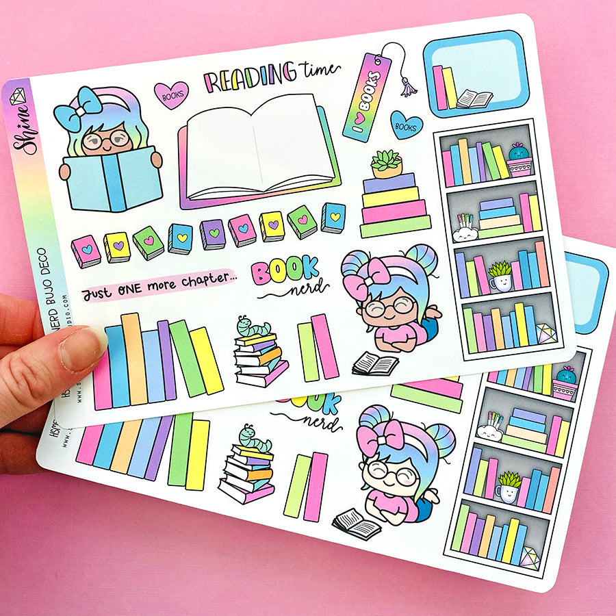 Book Nerd Bujo Deco Stickers – Shine Sticker Studio