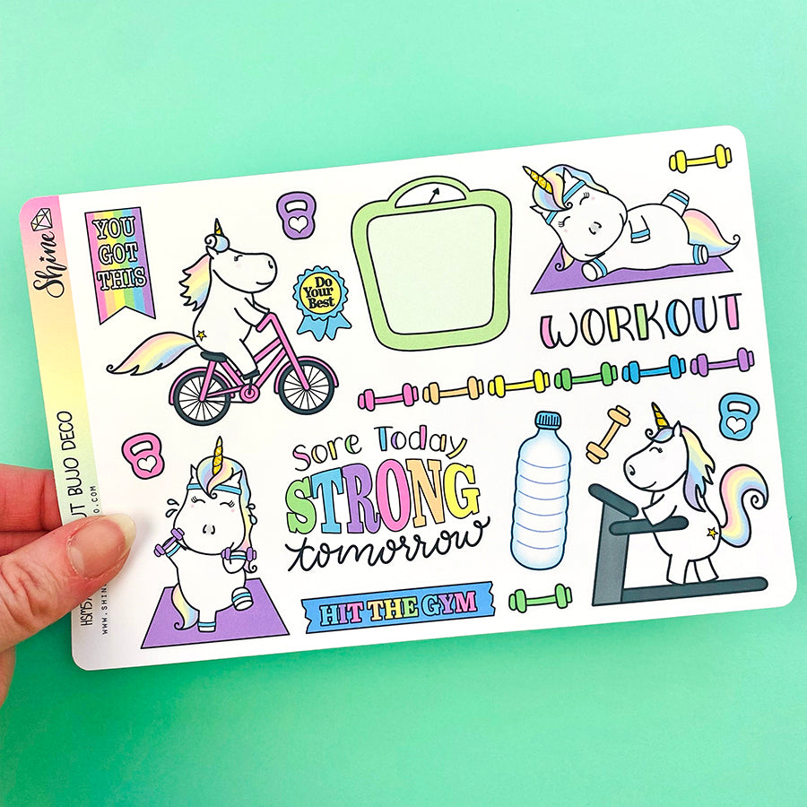 Workout Bujo Deco Stickers – Shine Sticker Studio