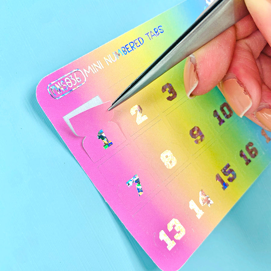 FOIL Rainbow Numbered Tabs (1-18) Mini Sheet – Shine Sticker Studio