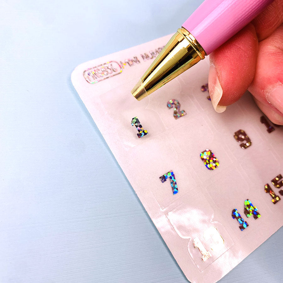 Clear FOILED Numbered Tabs (1-18) Mini Sheet – Shine Sticker Studio