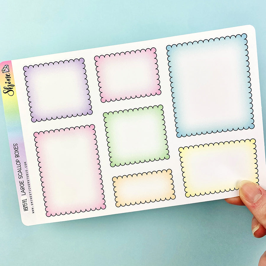 Large Scallop Box Stickers – Shine Sticker Studio