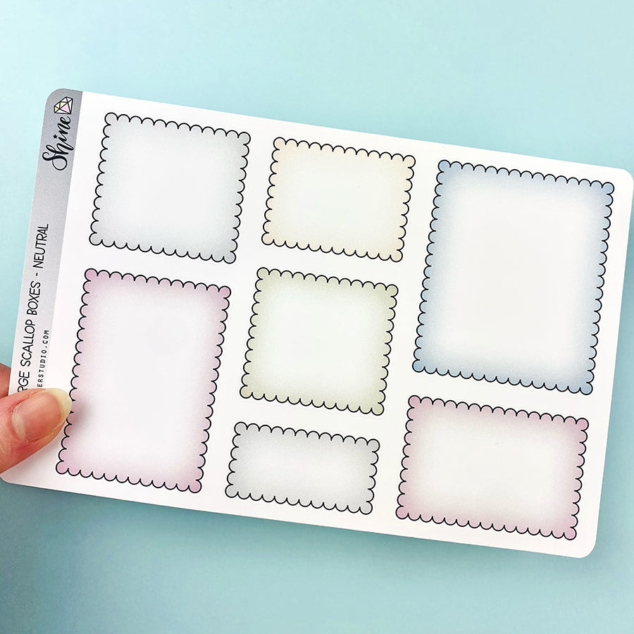 Large Scallop Box Stickers – Shine Sticker Studio
