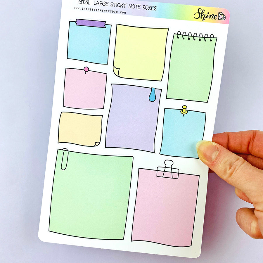 Large Sticky Note Box Stickers – Shine Sticker Studio