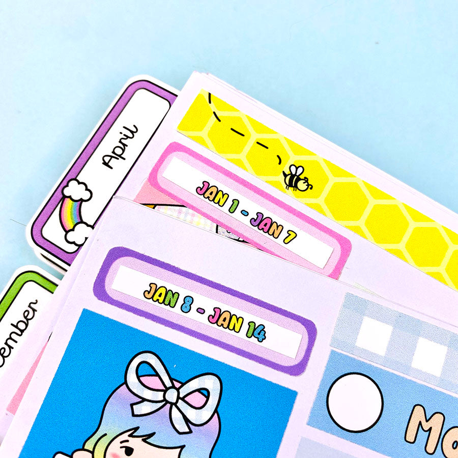 CLEARANCE 2024 Weekly Date Stickers - Monday Start – Shine Sticker Studio