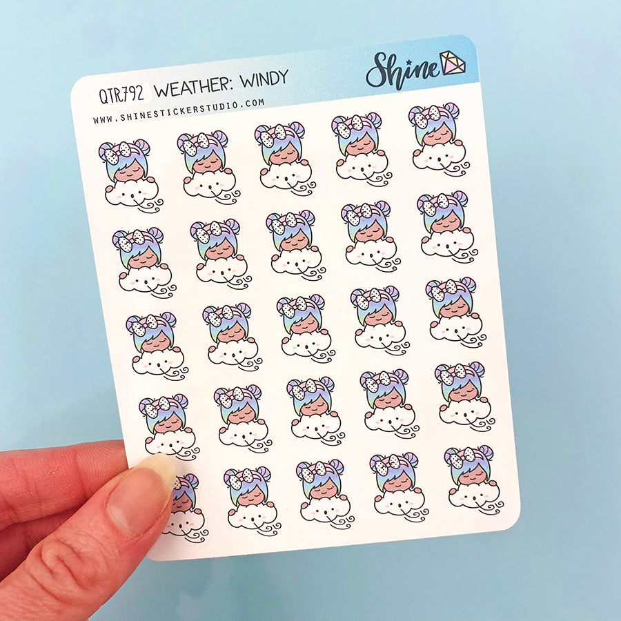 Luna Windy Weather Stickers – Shine Sticker Studio