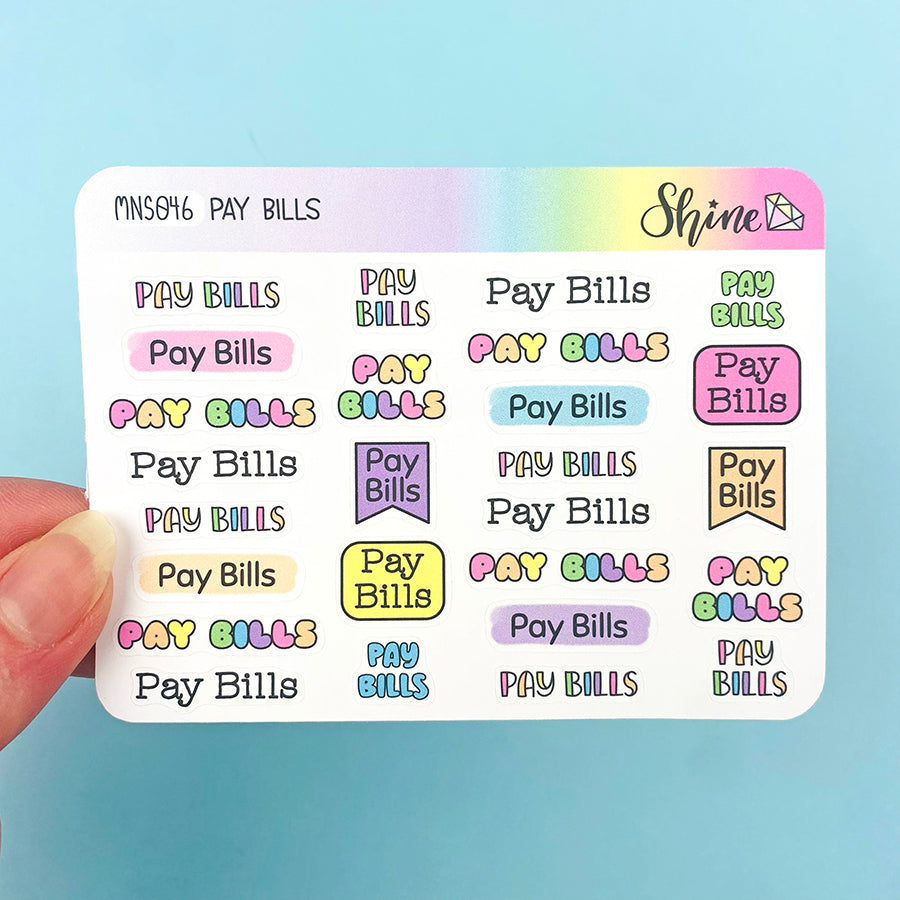 Pay Bills Mini Sheet – Shine Sticker Studio