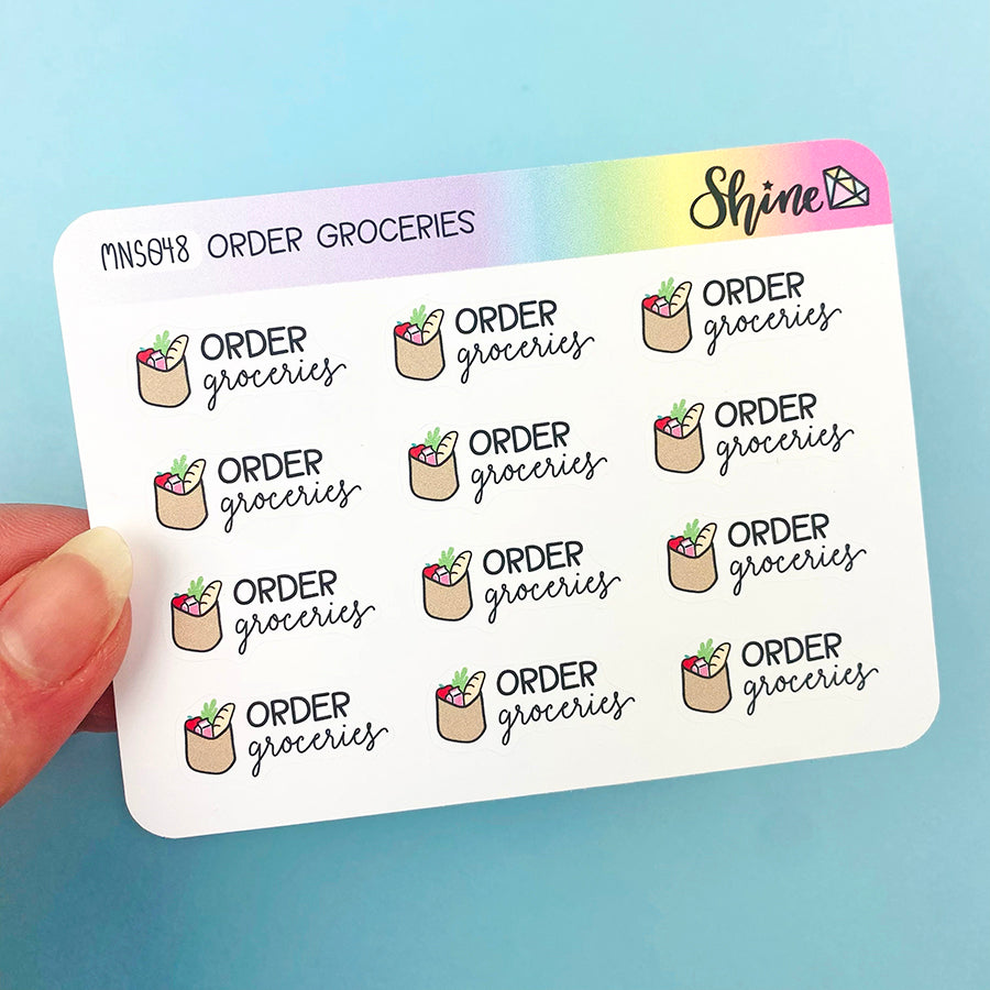 Order Groceries Mini Sheet – Shine Sticker Studio