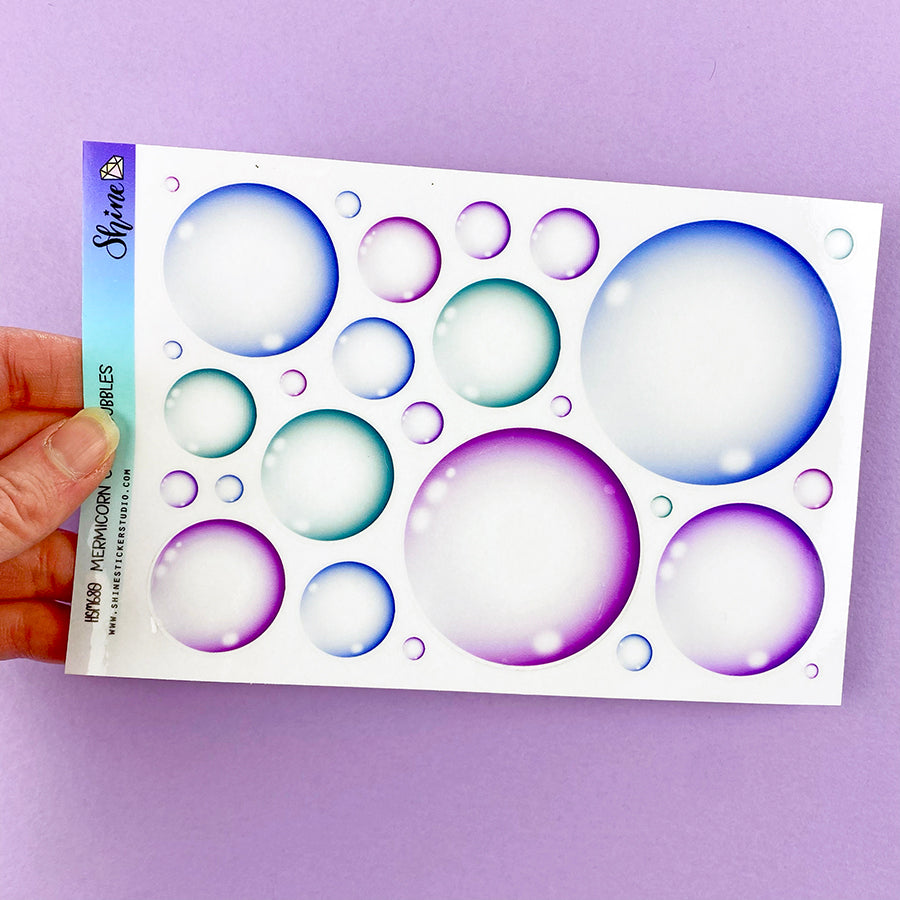Clear Mermicorn Bubbles Stickers – Shine Sticker Studio