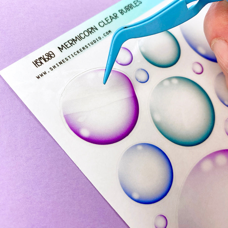 Clear Mermicorn Bubbles Stickers – Shine Sticker Studio