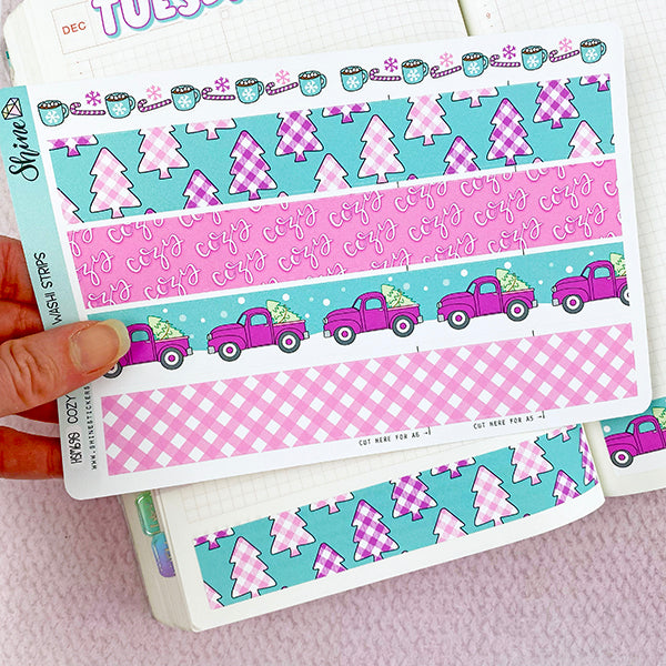 Cozy Christmas Washi Strip Stickers – Shine Sticker Studio