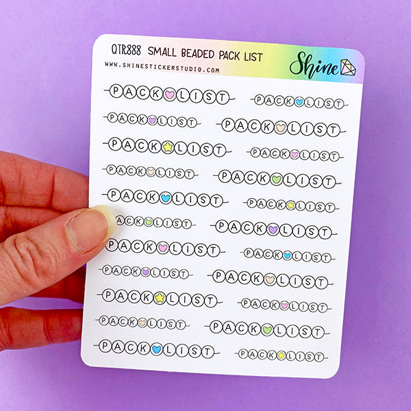 Small Beaded Pack List Stickers – Shine Sticker Studio
