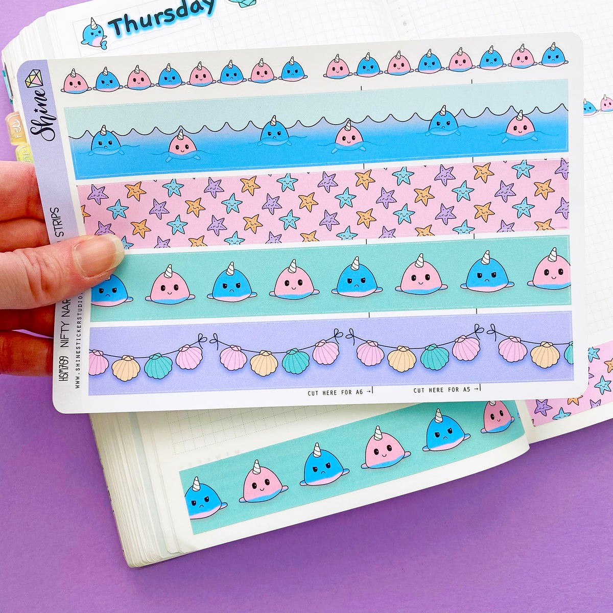 Nifty Narwhal Washi Strip Stickers – Shine Sticker Studio