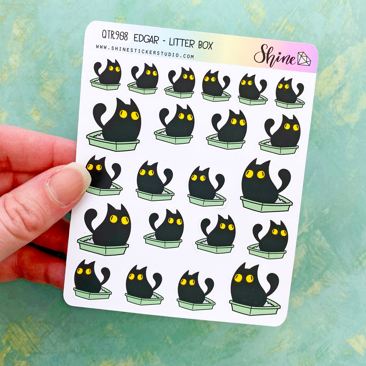 Edgar the Cat - Litter Box – Shine Sticker Studio