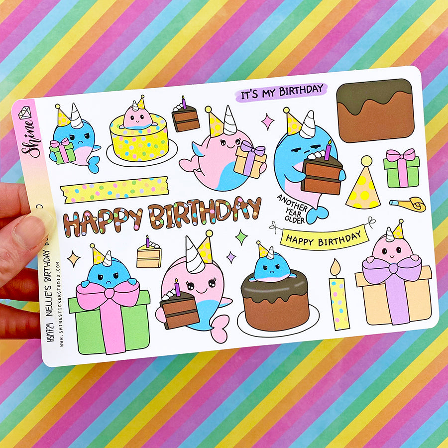 Nellie's Birthday Bujo Deco Planner Stickers – Shine Sticker Studio